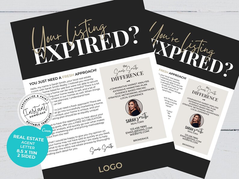 Real Estate Expired Listing Letter Real Estate Marketing - Etsy