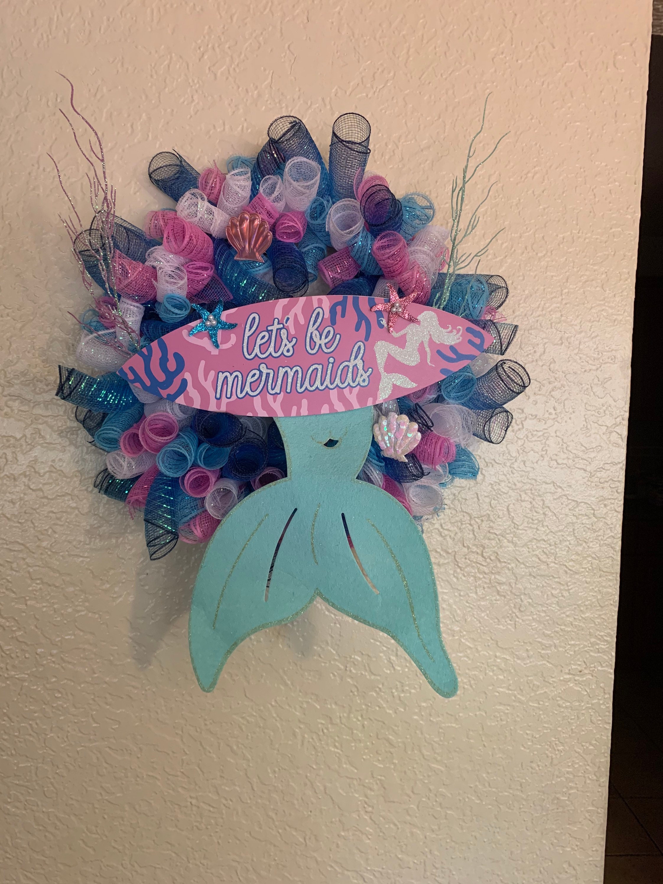 Mermaid wreath/Mermaid tail decor/summer wreath/door | Etsy