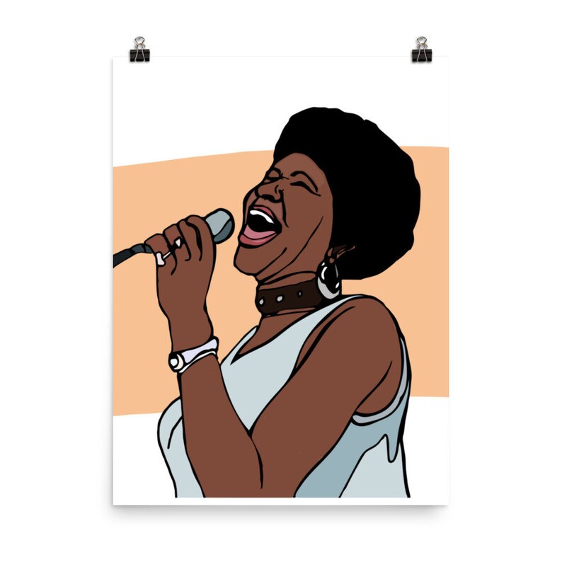 Aretha Franklin Portrait Poster Soul Musician Singer & Musician Gospel ...