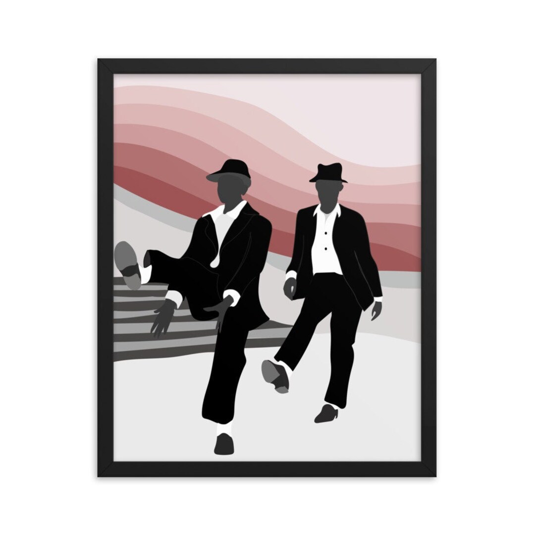 Framed Jazz Dancers Art Print, Dancers Minimalist Art Print With Frame ...