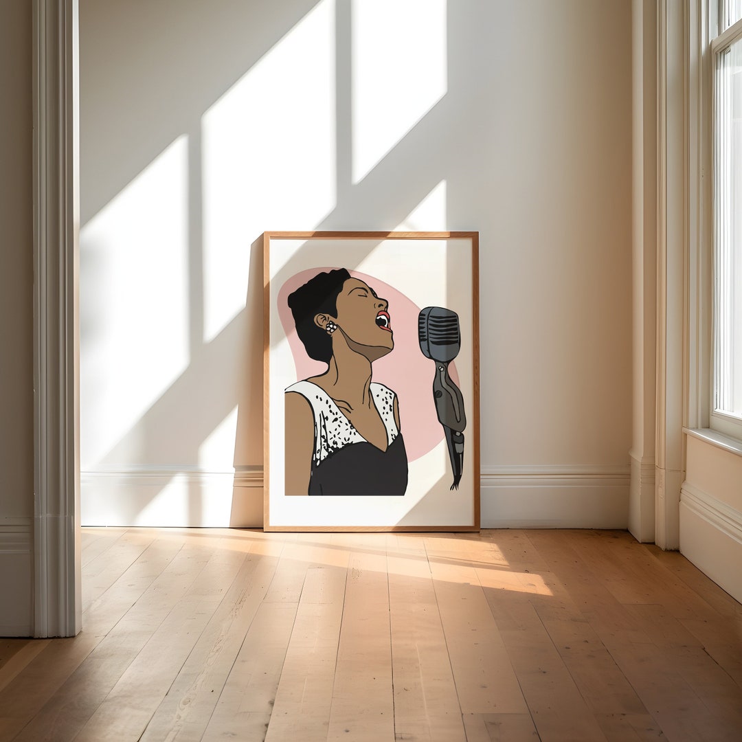Billie Holiday Portrait Poster, Billie Holiday Art Print, Jazz Musician ...