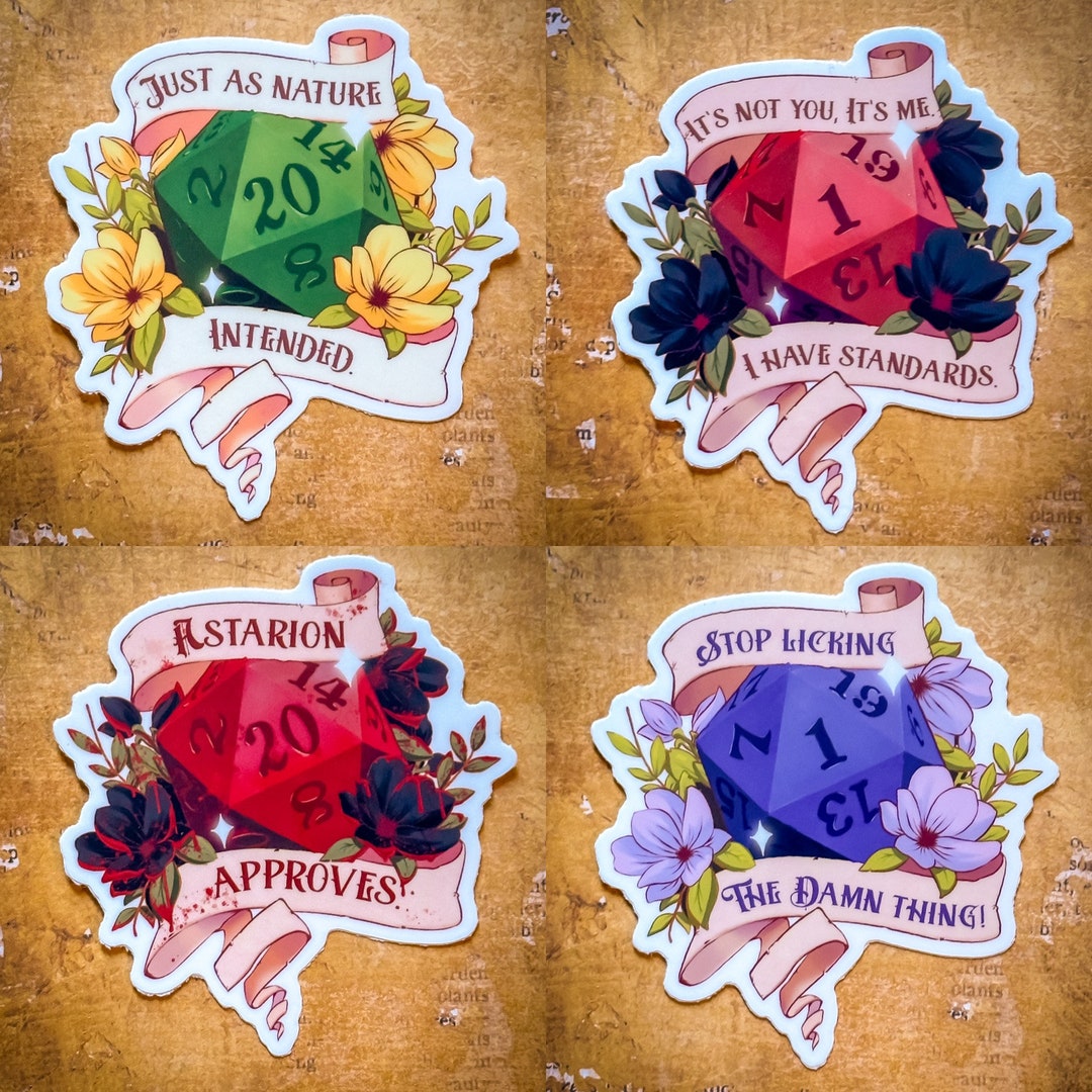 Dungeons and Dragons D20 Dice Vinyl Sticker Decal Nerd Geek Gift ...