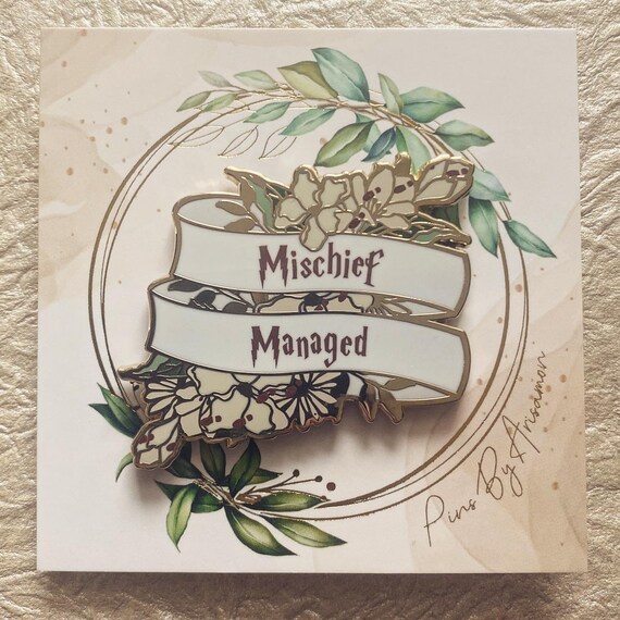 Magic Map Spell Quote Floral Pin Magic Hard Enamel Pin Wizard - Etsy