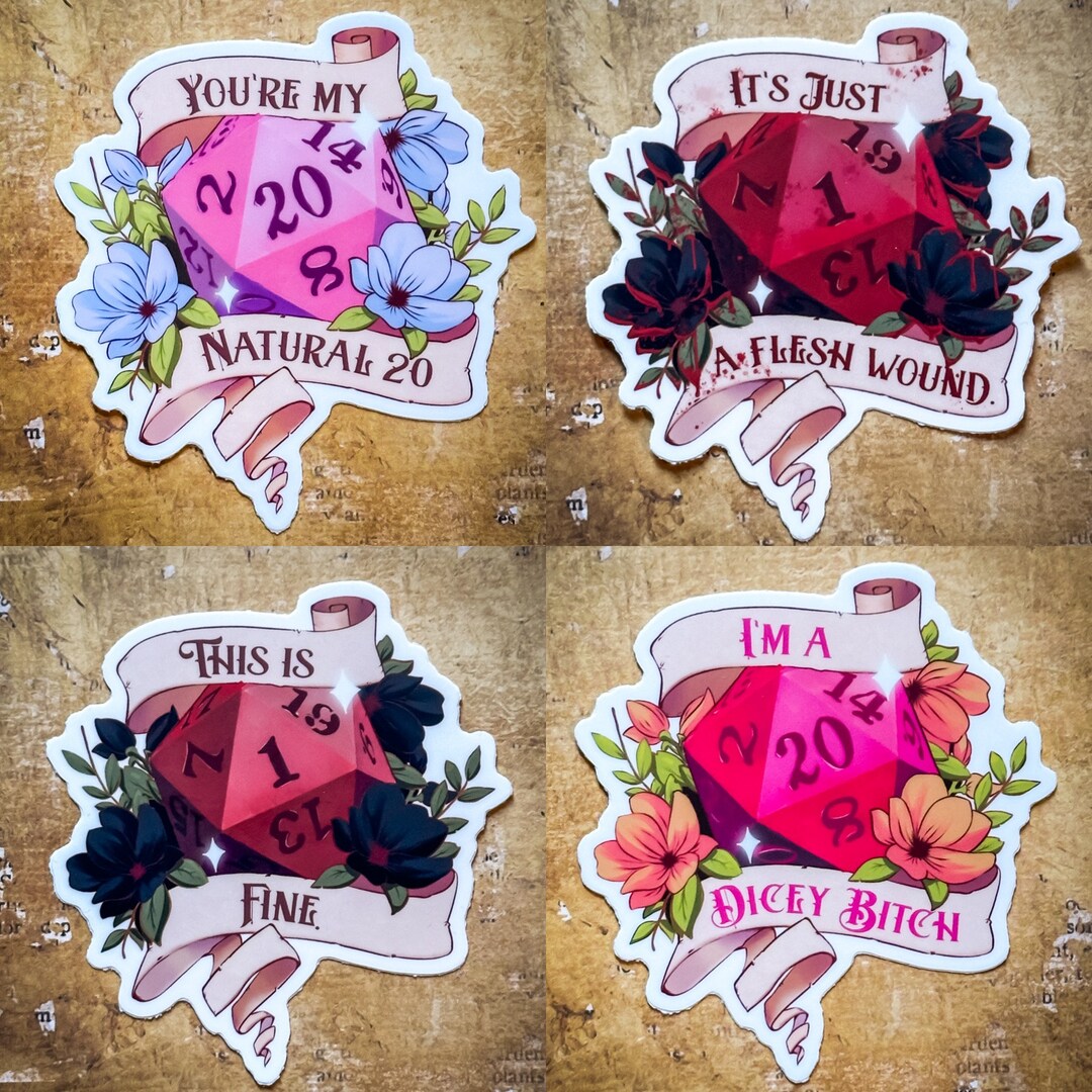 Dungeons and Dragons D20 Dice Vinyl Sticker Decal Nerd Geek Gift ...