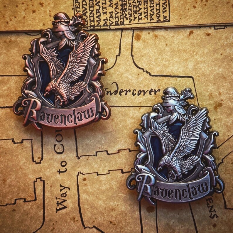 Bird House Crest Silver Magic Hard Enamel Pin Wizard Book Pins - Etsy