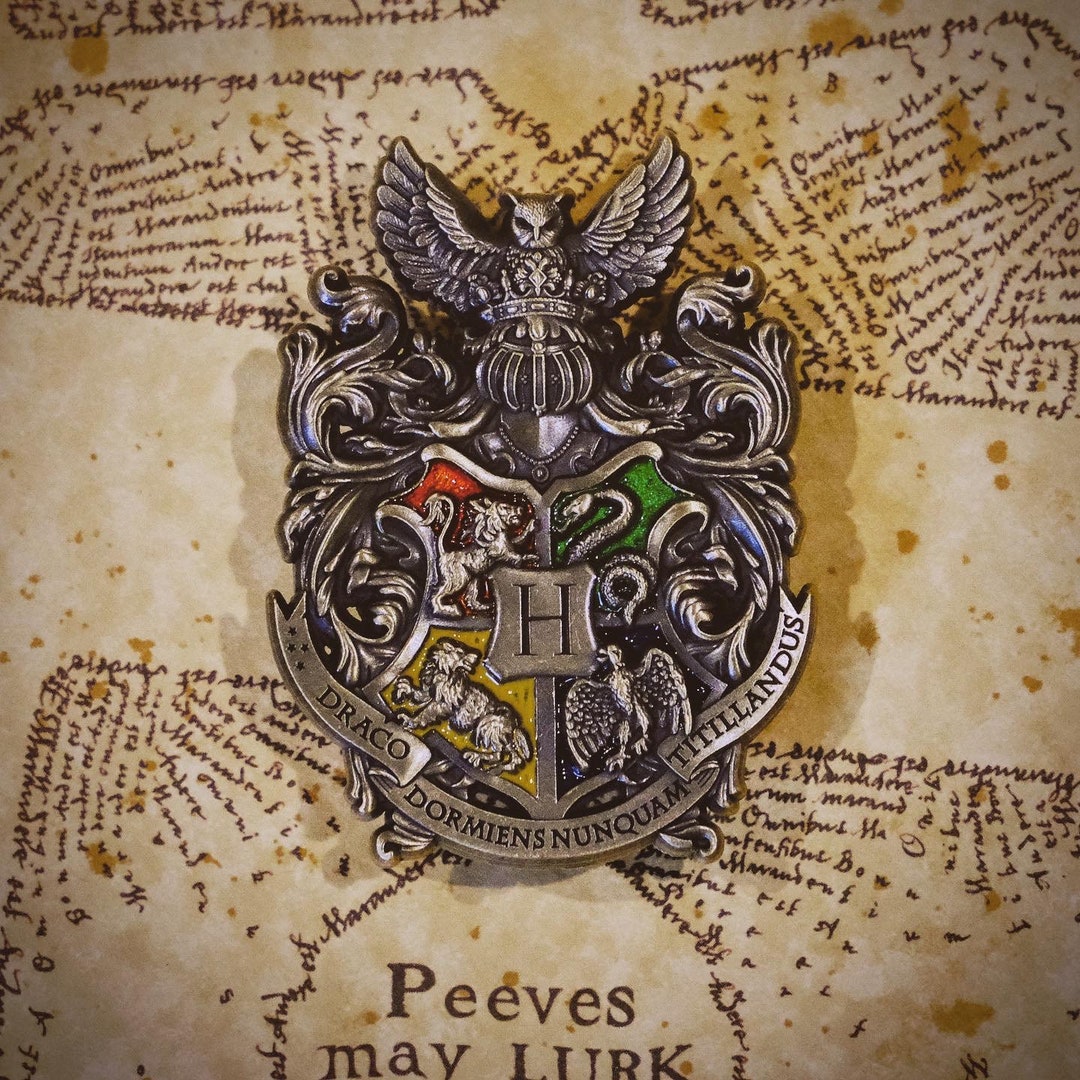 Gold Wizard School Crest Magic Hard Enamel Pin Book Pins Witchcraft ...
