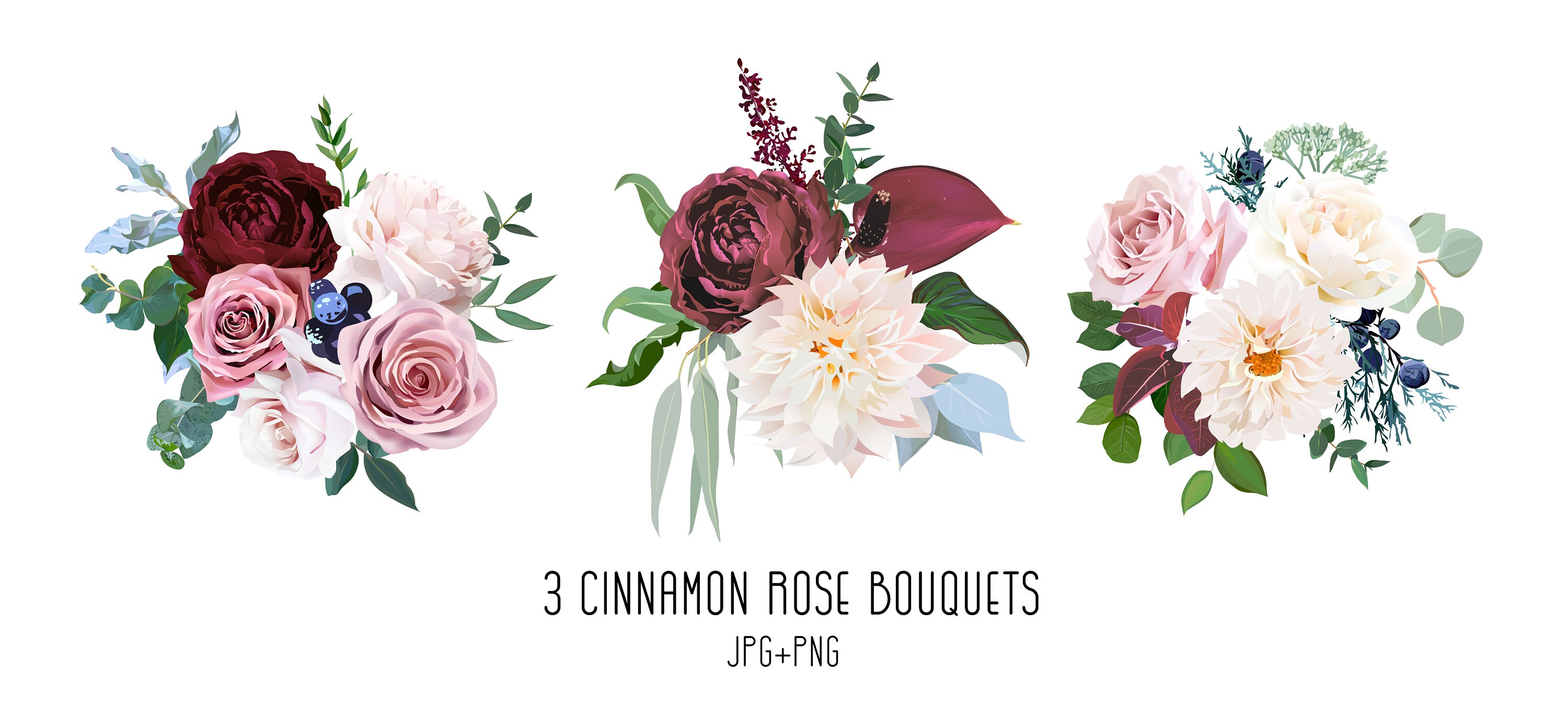 Moody Boho Chic Wedding Vector Bouquets. Protea - Etsy