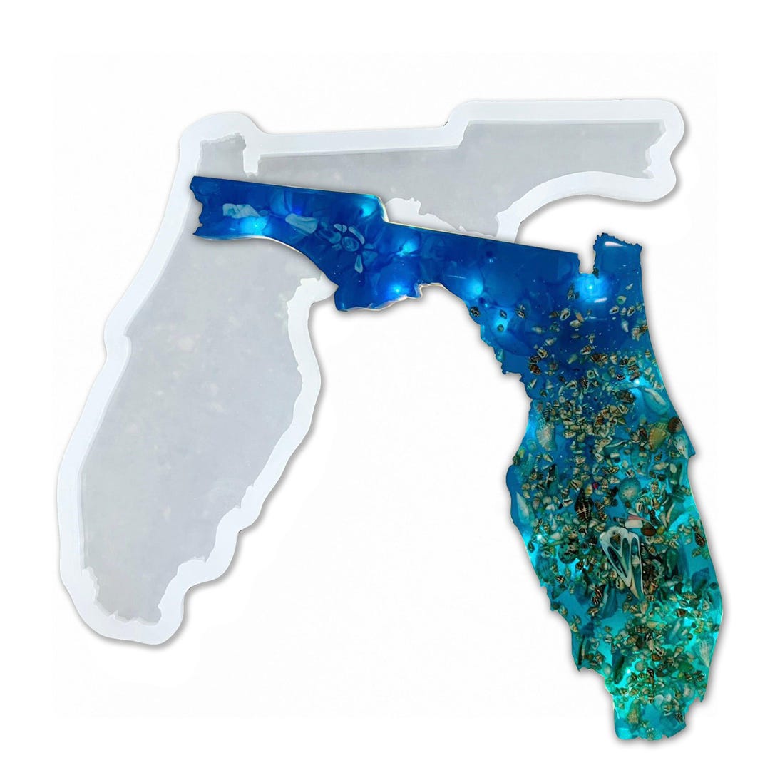 16x13x1" State of Florida Silicone Mold for Epoxy Resin - Large Florida ...