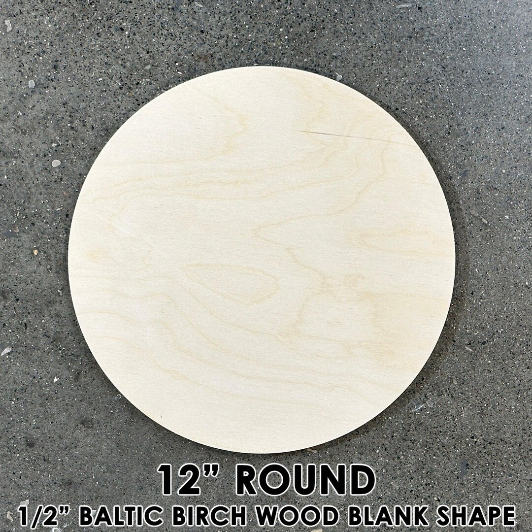12 Round Circle Wood Shape Blank 1/2 Thick - Etsy