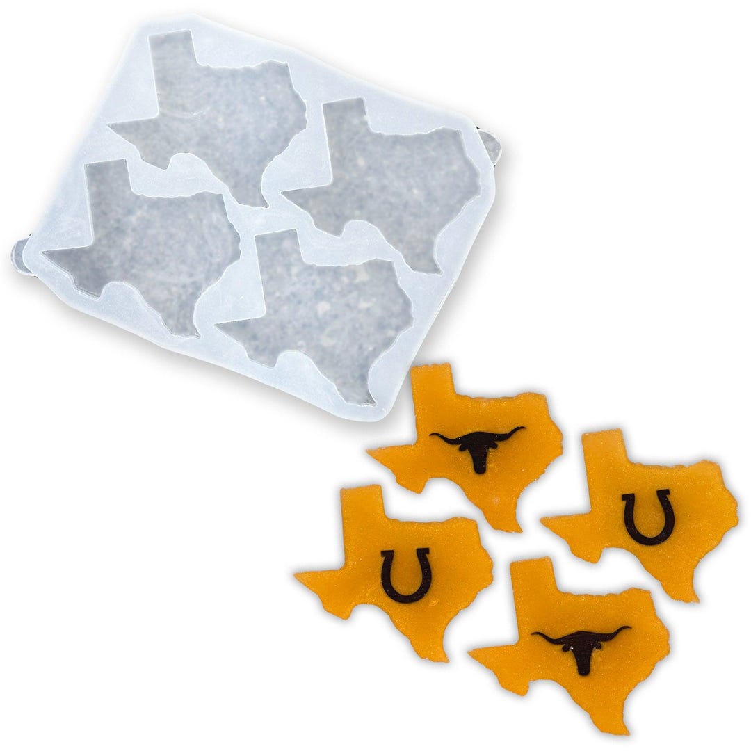 5.0x4.7x0.5" Texas State 4 Coaster Silicone Mold - Etsy