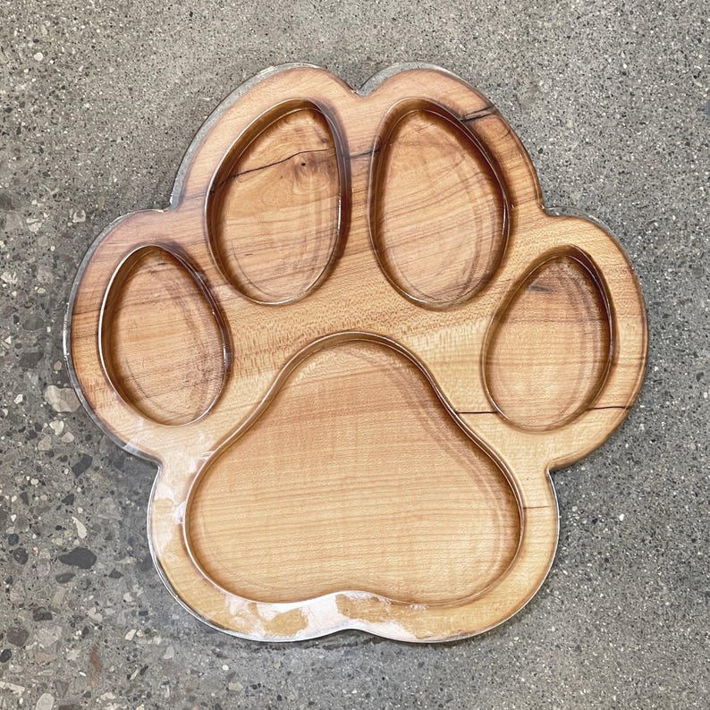 Dog Paw Print Tray / Inlay Acrylic Router Template - Etsy