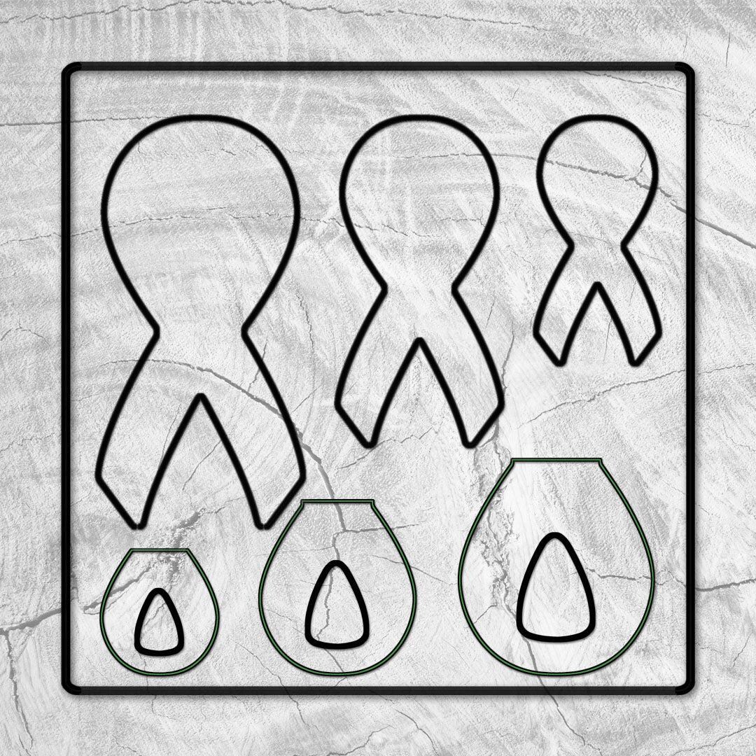 Awareness Ribbon Inlay Acrylic Router Template - Ribbon Template - Etsy