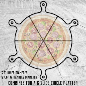 13.8x10 Pizza Slice Board With Handle Creates A 6 Slice Circle Acrylic ...