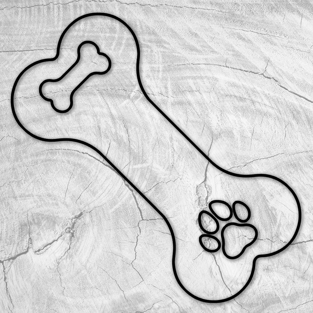 15.75x7.4 Dog Bone Board With Paw & Bone Inlays Acrylic Router Template ...