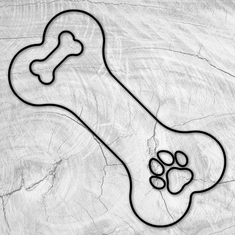 15.75x7.4 Dog Bone Board With Paw & Bone Inlays Acrylic - Etsy