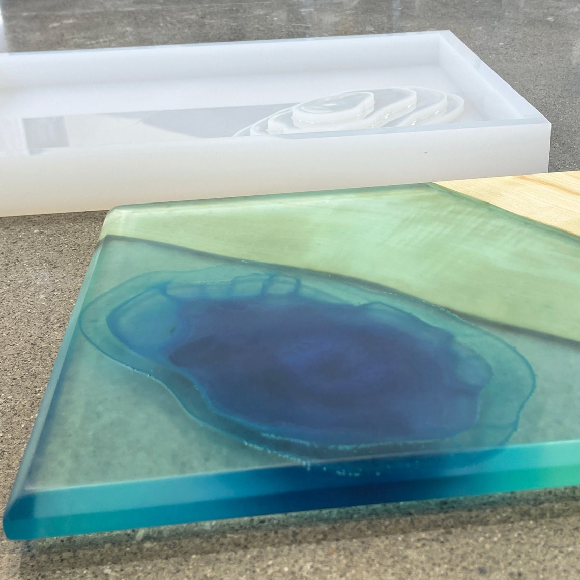 18x12x1.25" Tiered Lagoon Inlay 2 Silicone Mold - Charcuterie Board ...
