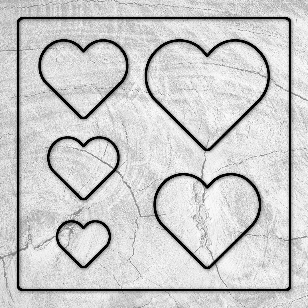 Heart Inlay Acrylic Router Template - 5 Heart Sizes - Etsy