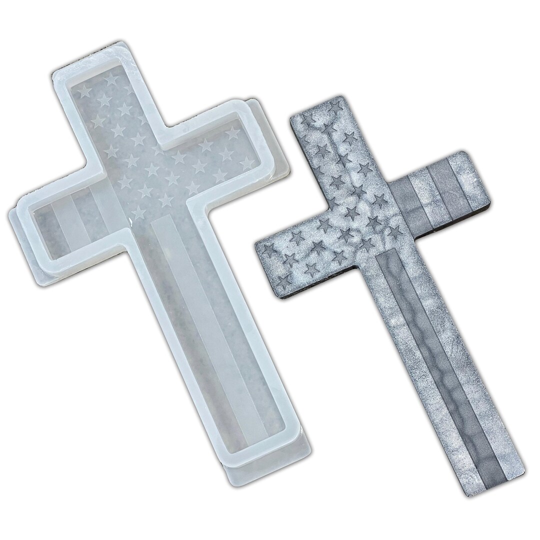 14x7.8x0.75" American Flag Embossed Cross Silicone Mold - Etsy