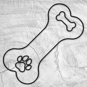 15.75x7.4" Dog Bone Board With Paw & Bone Inlays Acrylic Router ...