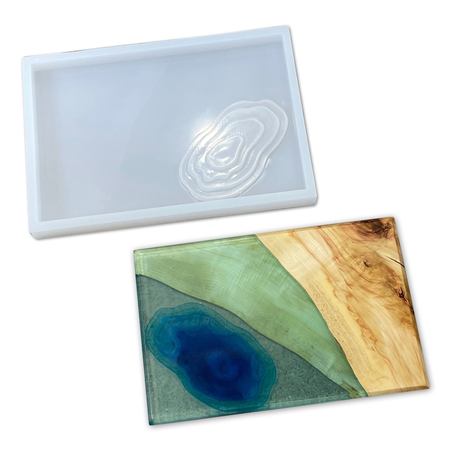 18x12x1.25" Tiered Lagoon Inlay 2 Silicone Mold - Charcuterie Board ...