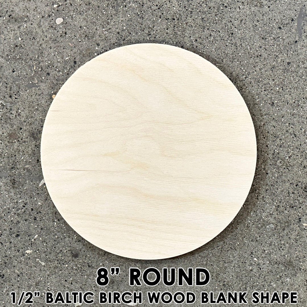 8 Round Circle Wood Shape Blank 1/2 Thick - Etsy
