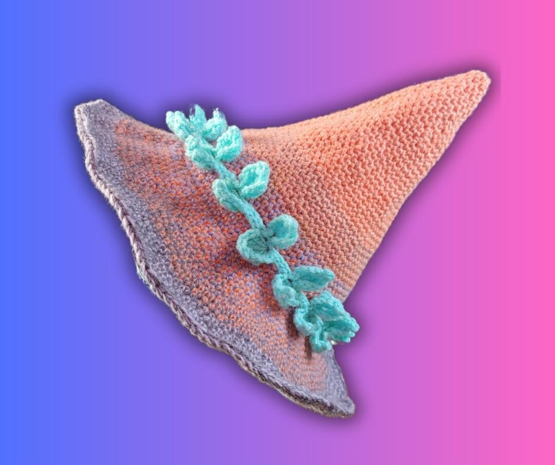 Crochet Witch Hat *peach and Purple* - Etsy