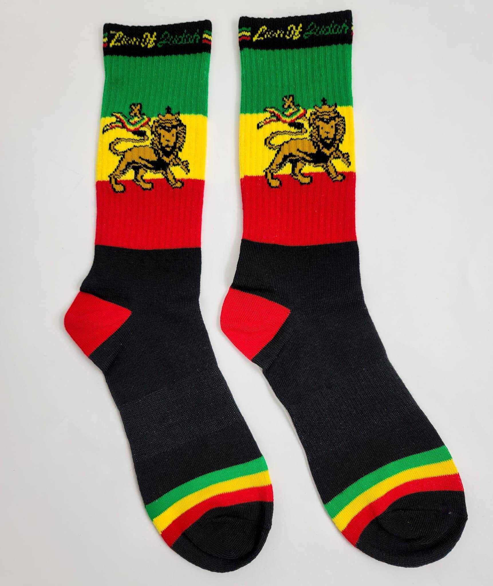 Rasta Lion of Judah crew socks | Etsy
