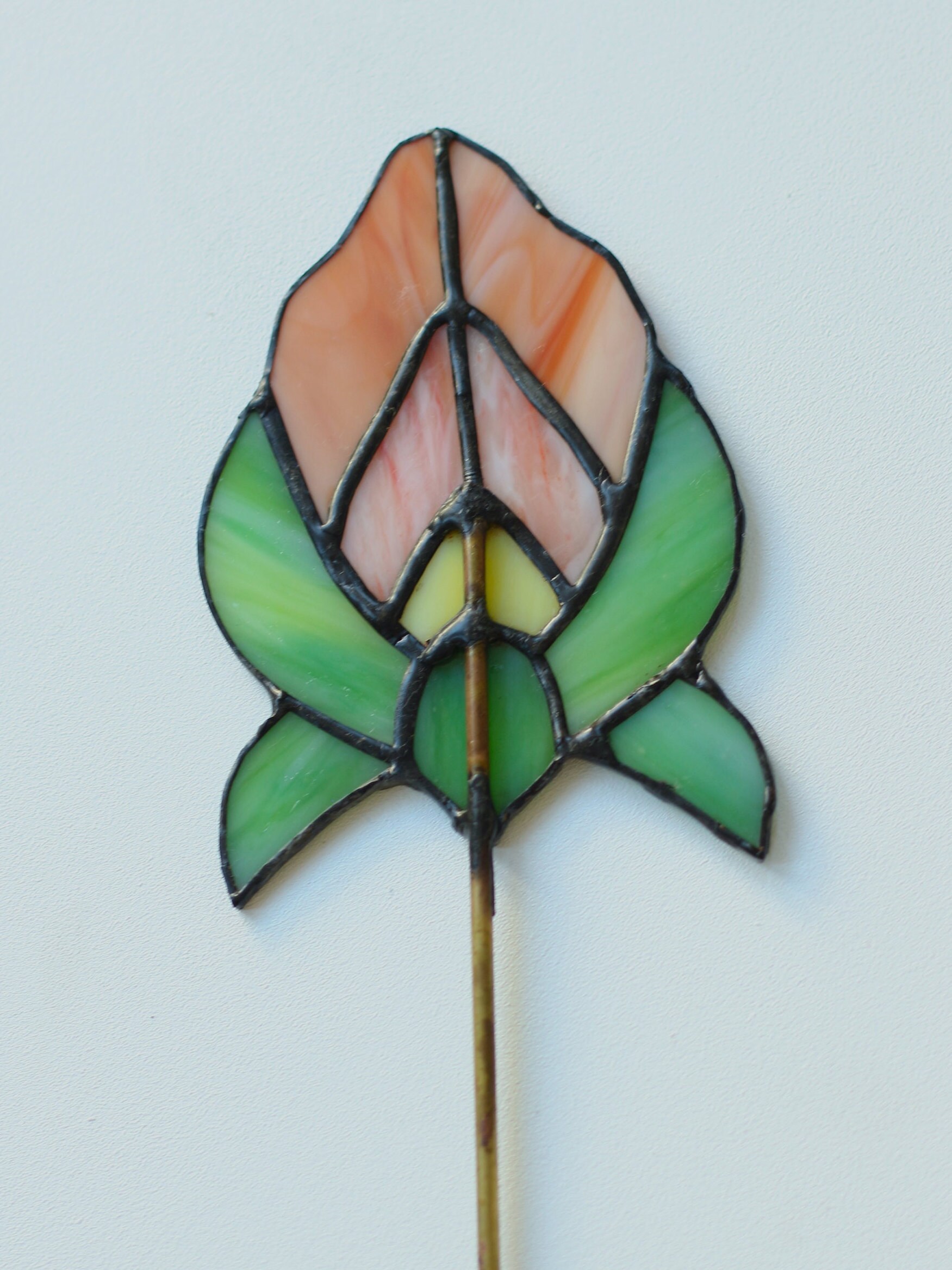 Flower Plug Red Plant Plug Tiffany Glass - Etsy