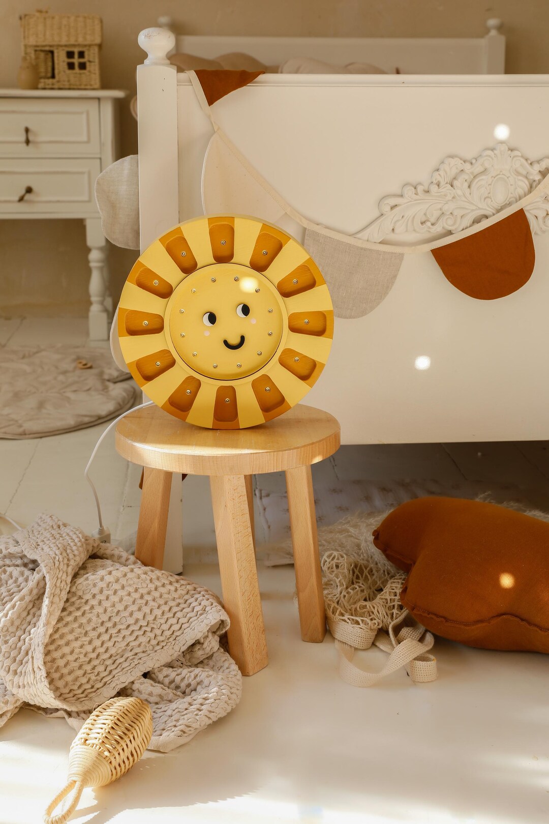 Summer Yellow Sunshine Lamp – Kids Night Light | Nursery Decor | Baby ...