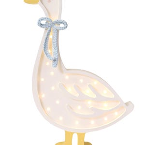 Cottage Blue Bow Goose Lamp – Kids Night Light | Woodland Nursery Decor ...