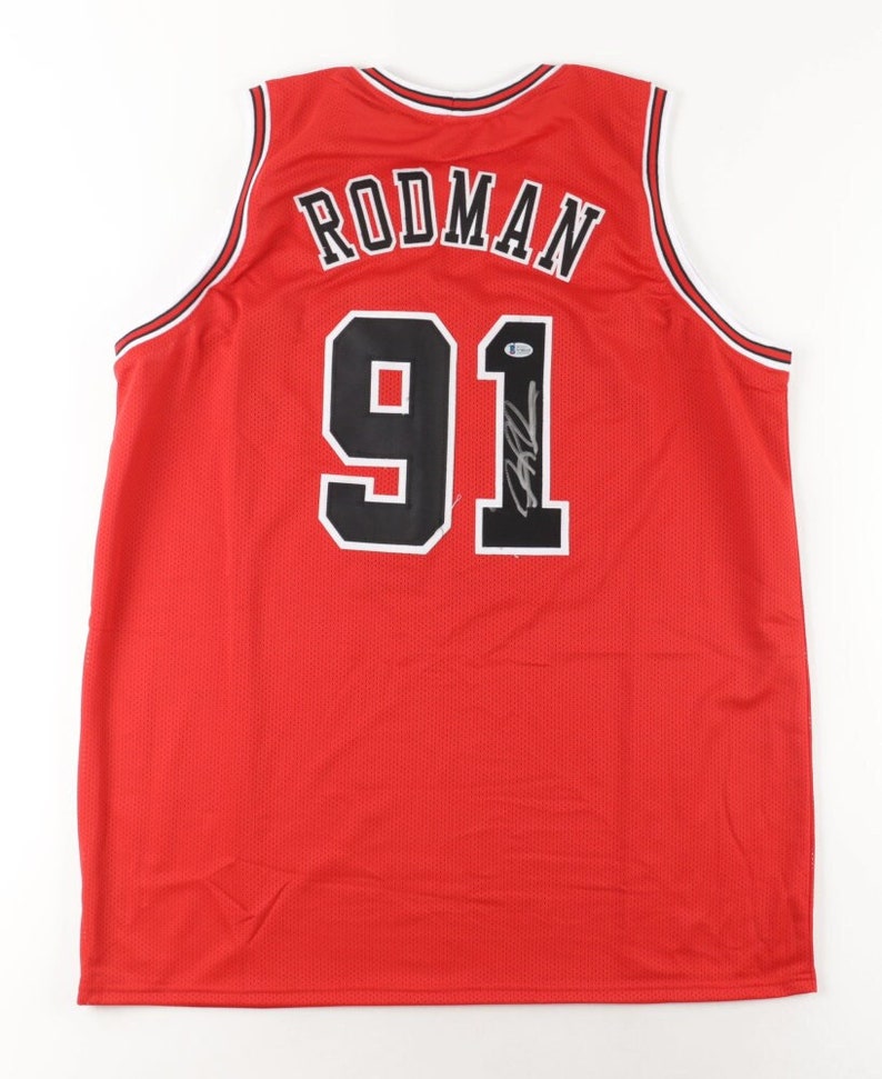 Dennis Rodman Signed Jersey - Beckett Certification - Etsy