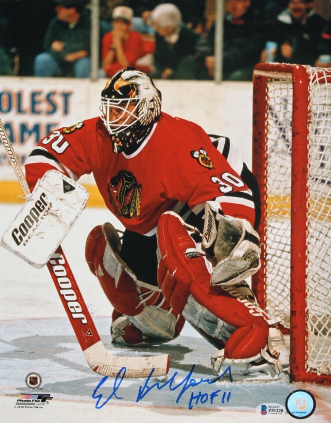 Ed Belfour Signed Blackhawks 11x14 Photo Inscribed "hof 11" - Beckett ...