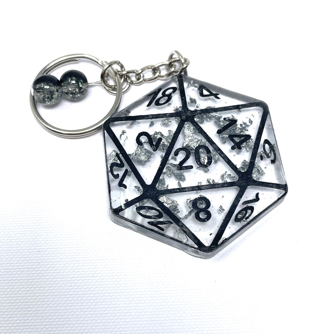Silver Leaf D20 Keychain Dnd Gamer Gifts Stranger Things - Etsy