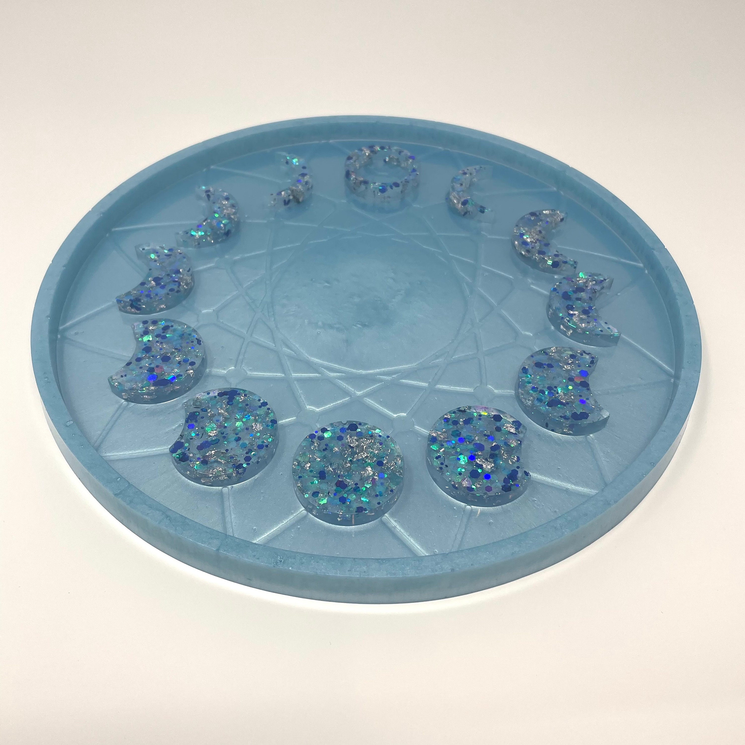 Metallic Blue Moon Phases Tray Lunar Tray Moon Decor | Etsy