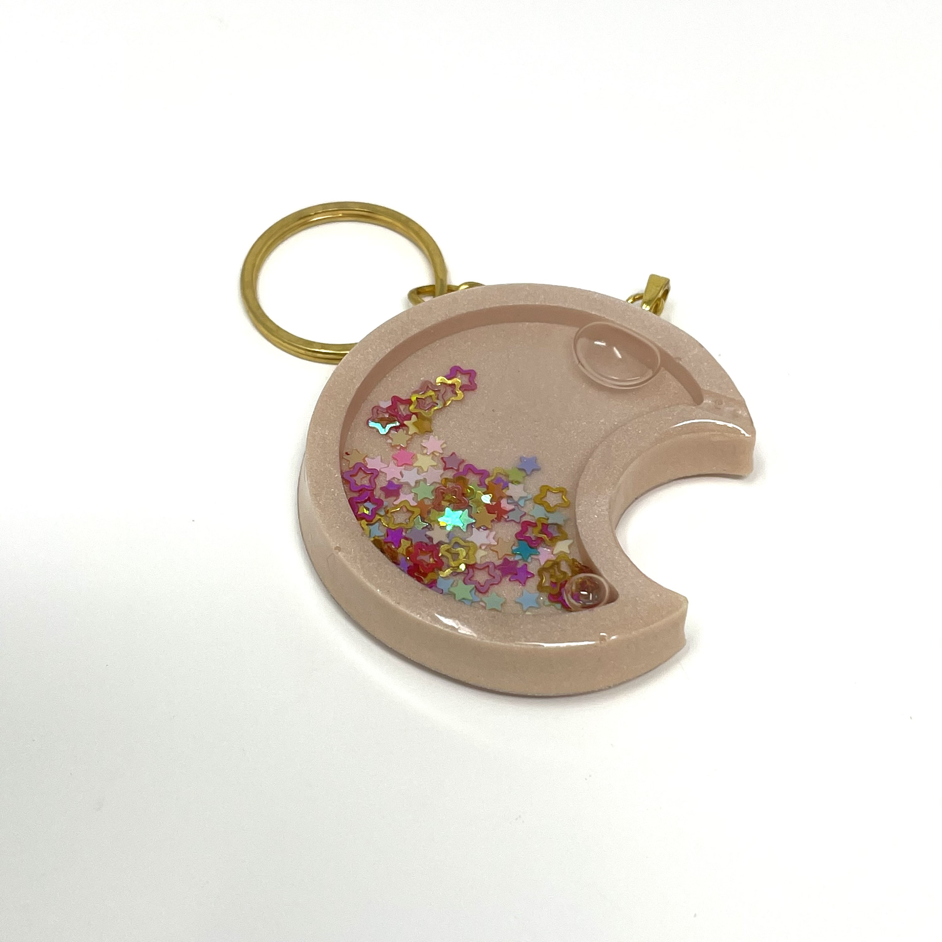 Beige Moon Shaker Keychain Resin Shaker Keychain Handmade | Etsy