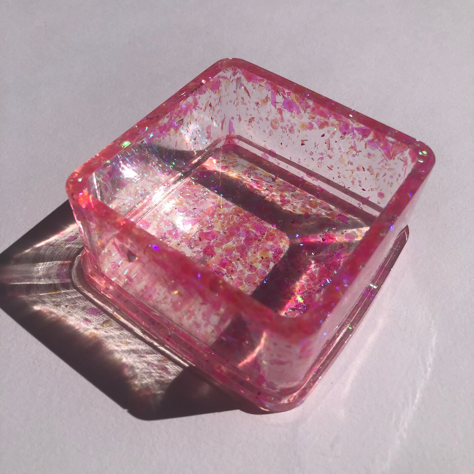 Light Pink Square Jewelry Box Resin Box Handmade - Etsy