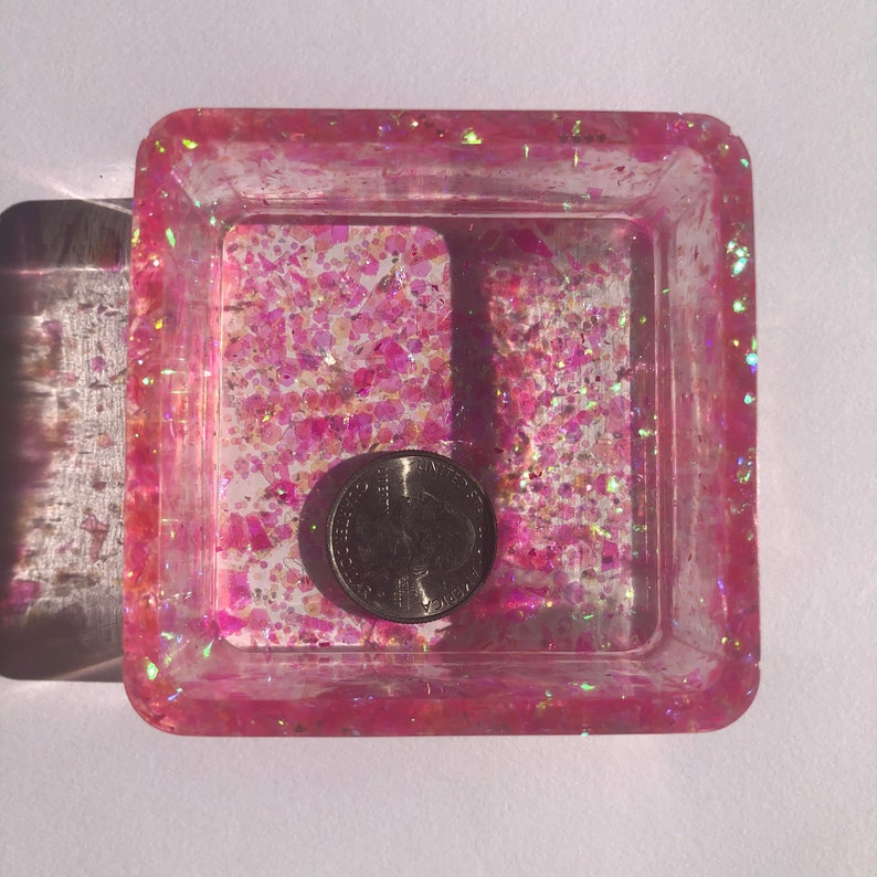 Light Pink Square Jewelry Box Resin Box Handmade - Etsy