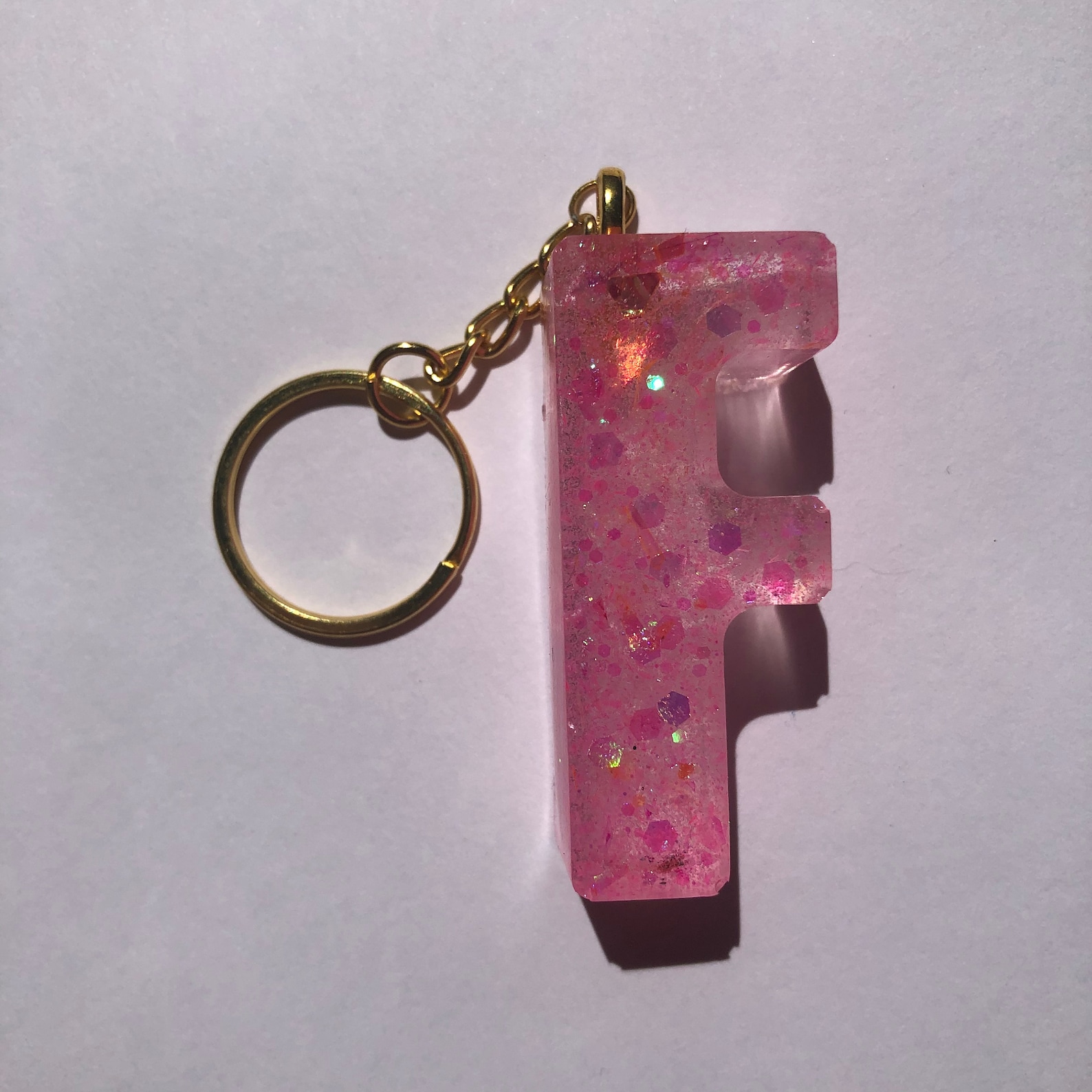 Pink F Keychain | Resin Keychain | Letter Keychain | Handmade Gifts - Etsy