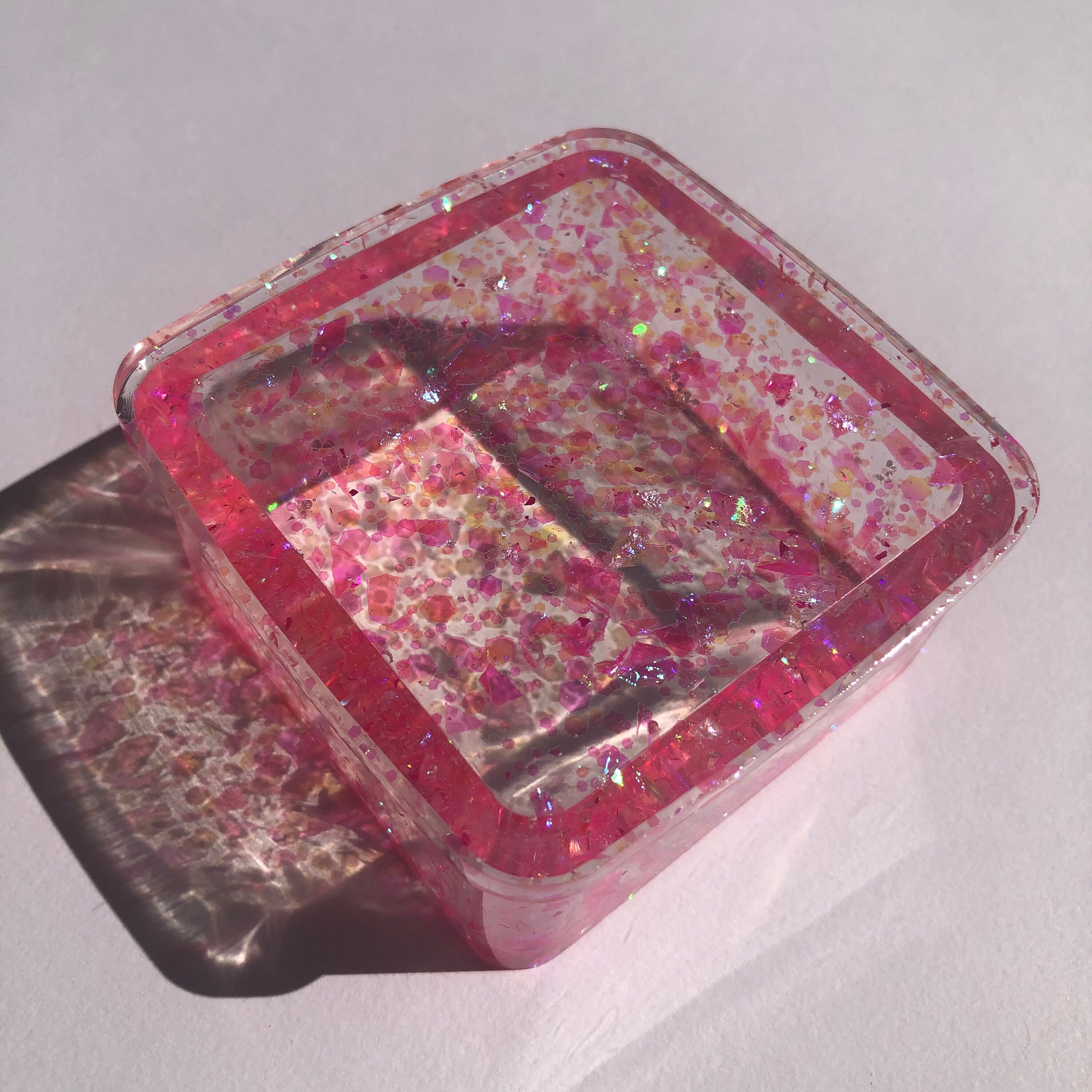 Light Pink Square Jewelry Box Resin Box Handmade - Etsy
