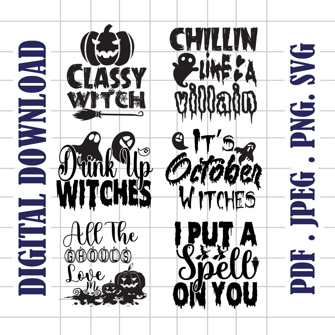 Halloween 7 Digital Download | PNG | PDF | JPEG | Halloween Designs ...