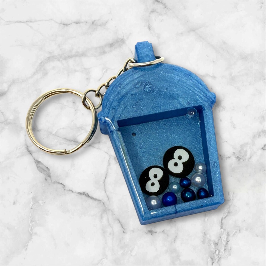 Blue Boba Shaker Keychain | Bubble Tea | Liquid Keychain | Resin Shaker ...