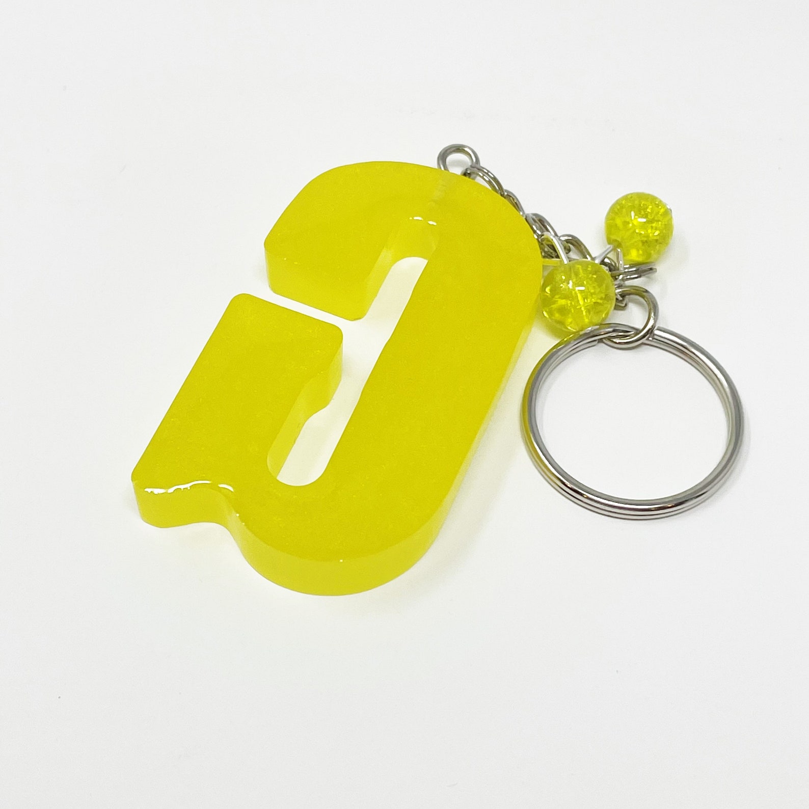 Yellow G Keychain | Resin Keychain | Letter Keychain | Handmade Gifts ...