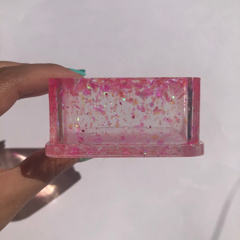 Light Pink Square Jewelry Box Resin Box Handmade - Etsy