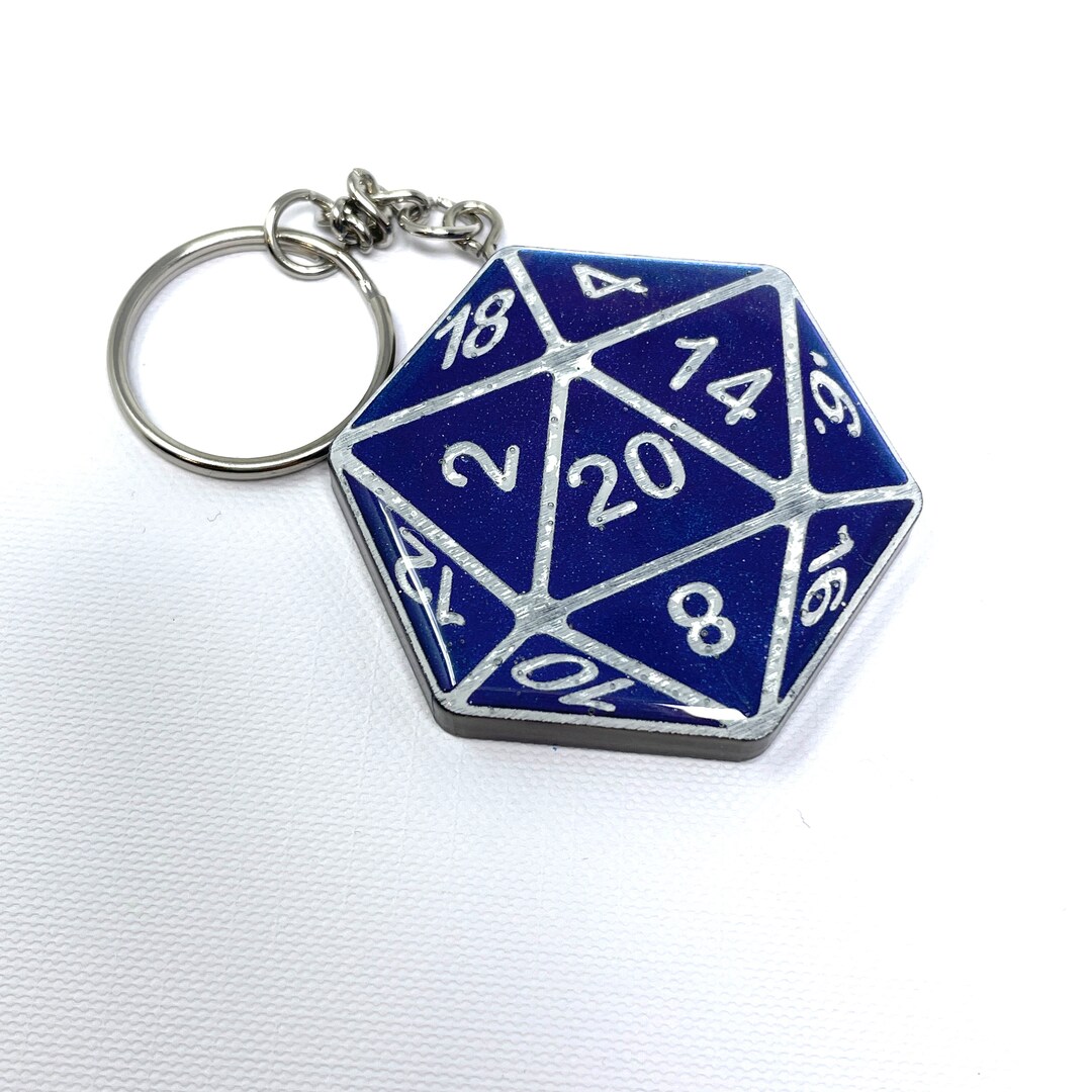 Blue Purple D20 Keychain Dnd Gamer Gifts Stranger Things Handmade - Etsy