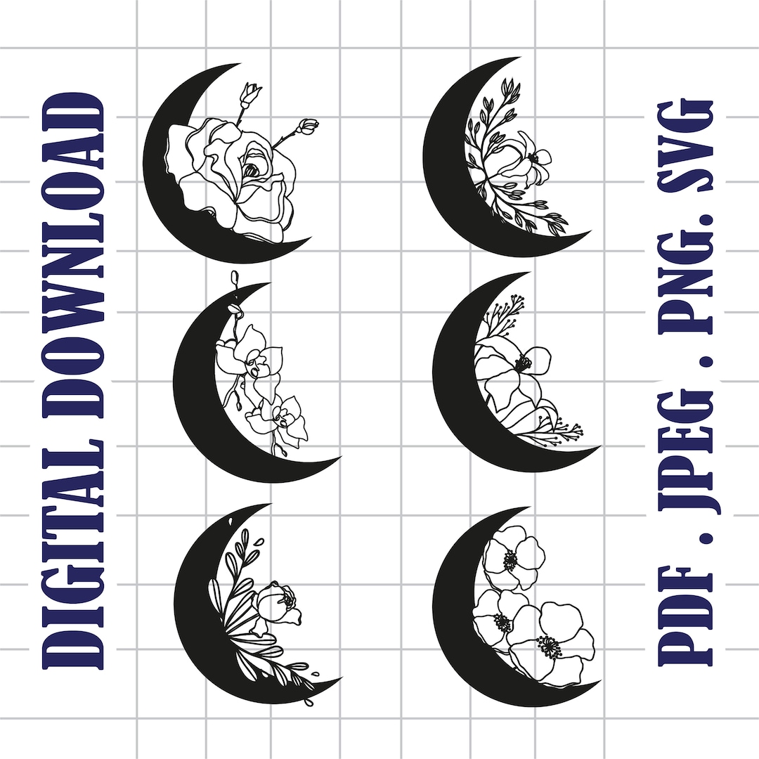 Moon 4 Digital Download | Svgs | PNG | PDF | JPEG | Printable Designs ...
