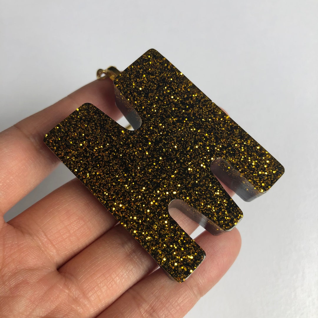 Gold Letter M Keychain | Resin Keychain | Letter Keychain | Handmade ...