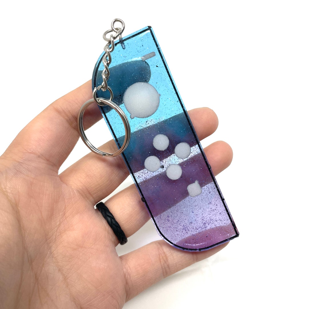 Clear Blue Purple Nintendo Switch Keychain Resin Keychain Handmade ...
