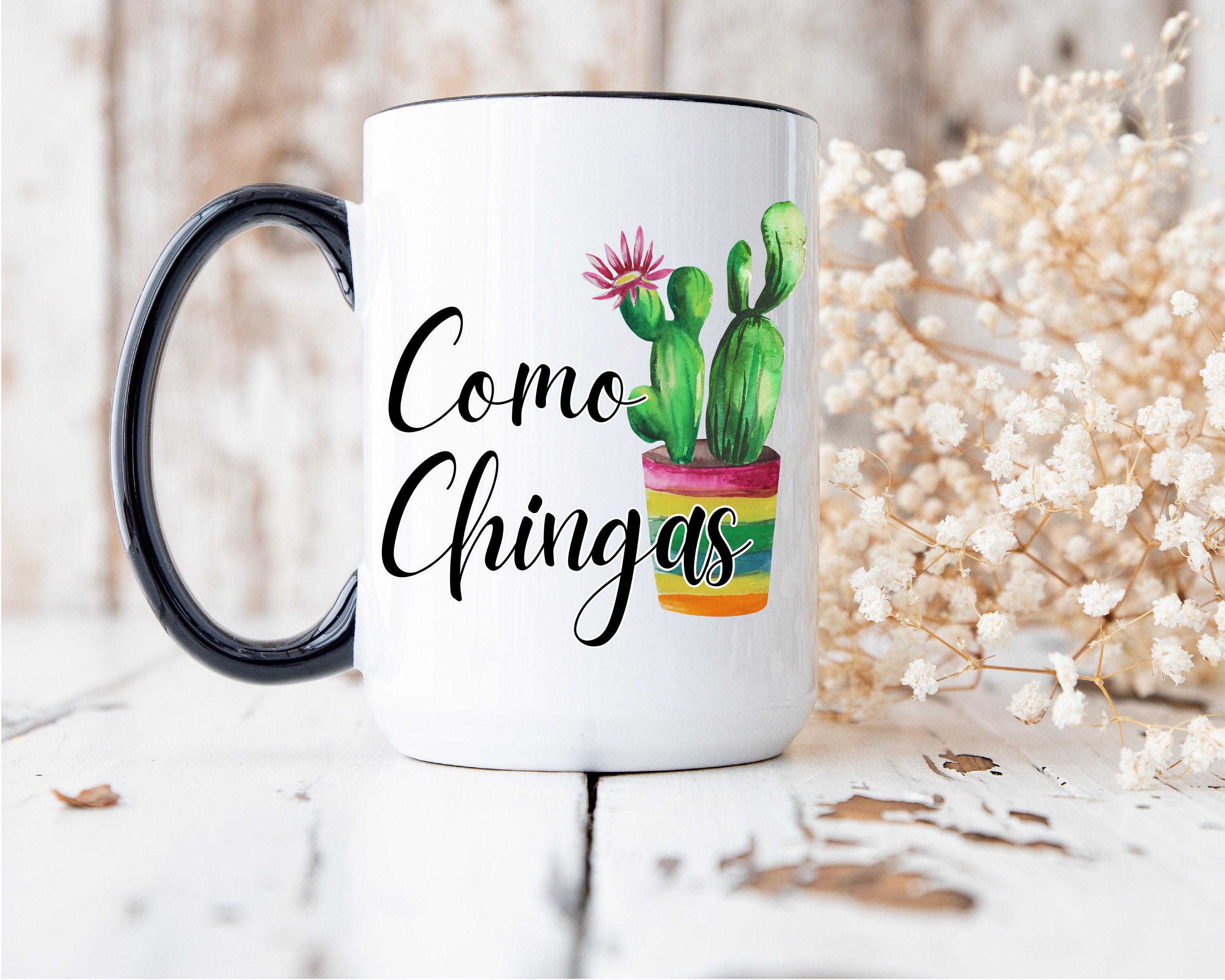 Como Chingas Ceramic Mug Cactus Como Chingas by Crafty Soul Wares - Etsy