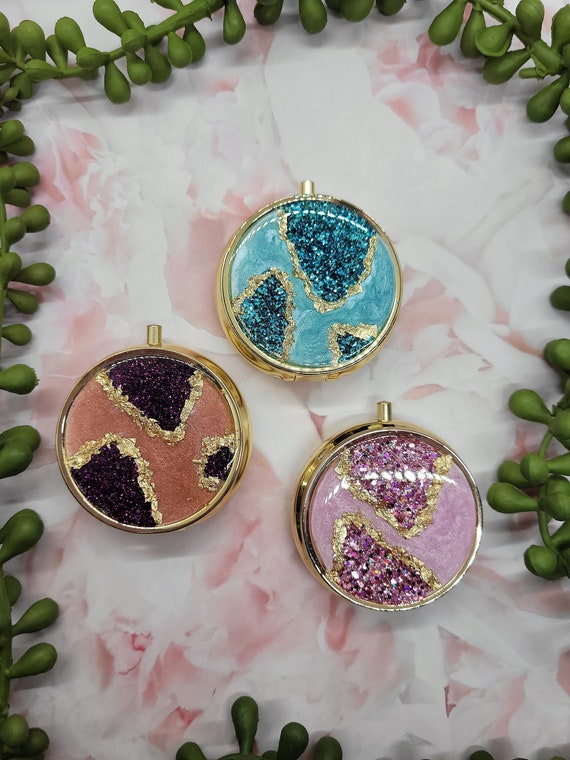 Geode Pill Box-custom Made Gold Mirrored Unique Perfect - Etsy