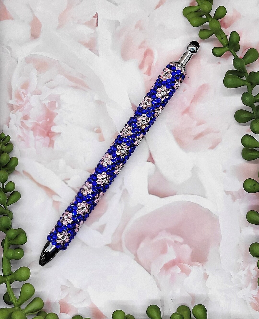 Floral Rhinestone Pen, Bling Crystal Pen, Stylus Tip, Refill - Etsy UK